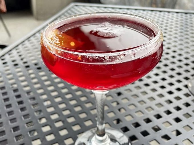 That ruby-red cocktail with a sugar rim is proof that even your beverages deserve to be Instagram-worthy.