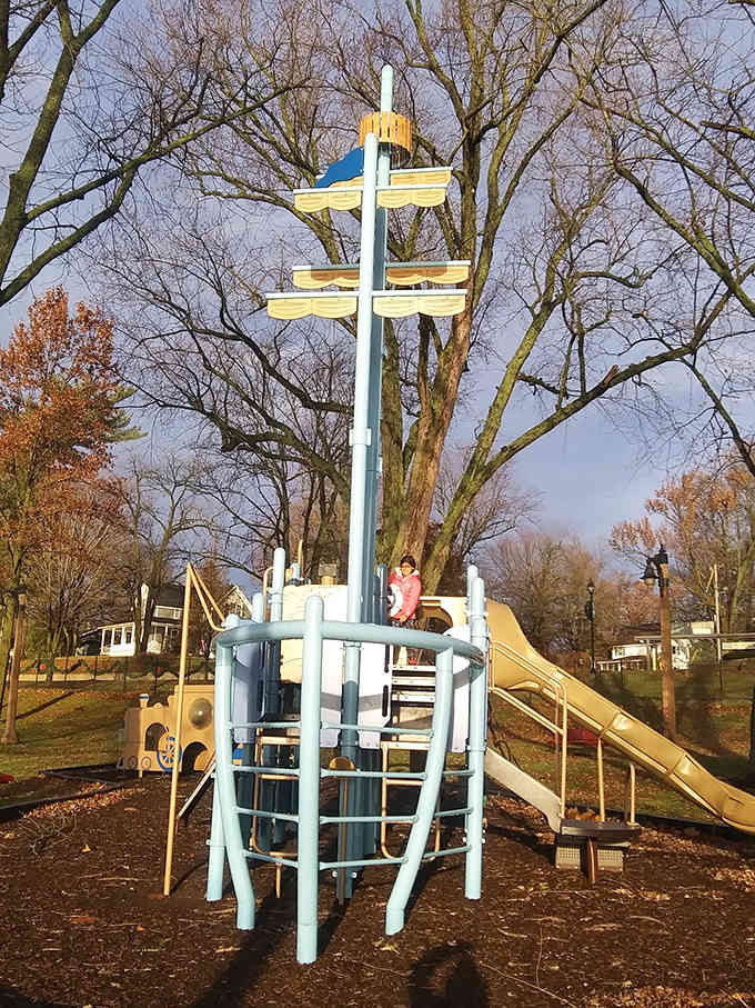 The playground equipment outside can't compete with the antique thrills waiting inside that glass building.