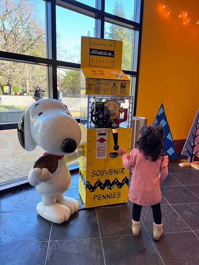 Kids and collectors alike can't resist creating their own flattened copper memories at this vintage machine.