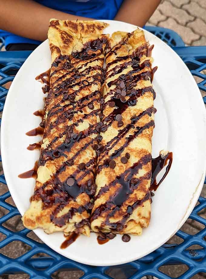 Crepes drizzled with chocolate that would make a Parisian chef nod approvingly&mdash;no passport required for this indulgence.
