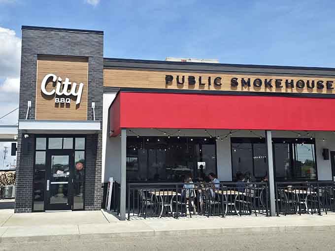 City Barbeque's modern facade hints at the smoky goodness waiting inside for your hungry soul.