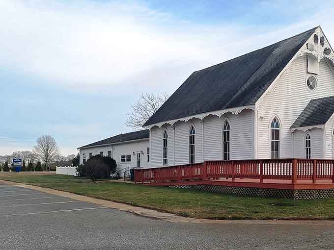 This charming Baptist church has witnessed generations of Corbin City life, standing proud on the quiet main road.