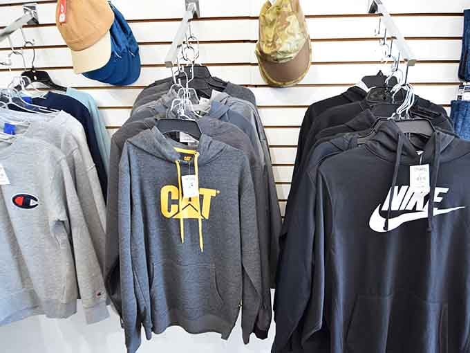 Champion and Nike hoodies prove that comfort and brand names can actually coexist with reasonable price points.