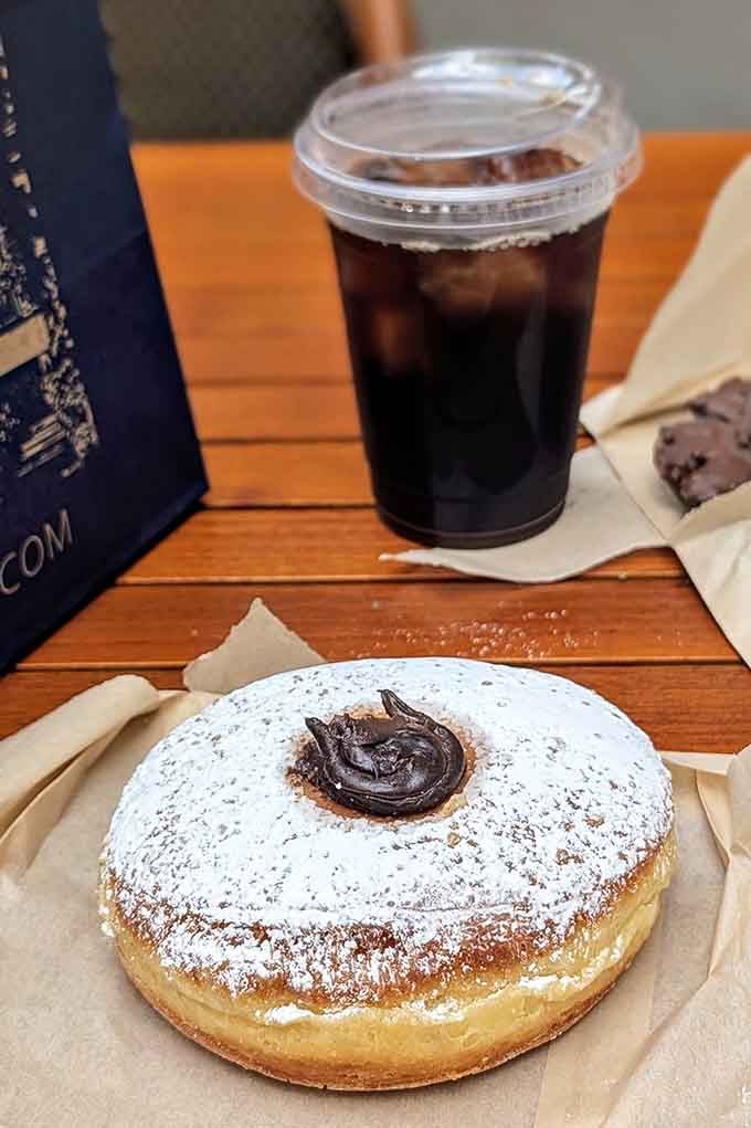 Cold brew and a powdered masterpiece make the perfect Chicago morning, no matter what season it is.