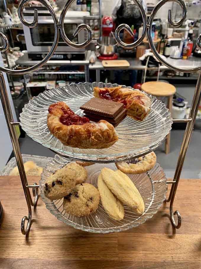 This tiered pastry display looks like something from a royal banquet, minus the stuffy dress code requirements.