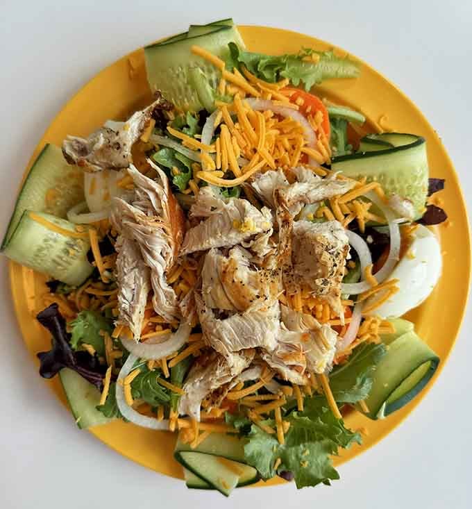 Fresh, colorful, and topped with chicken because even salads deserve to have a little fun sometimes.