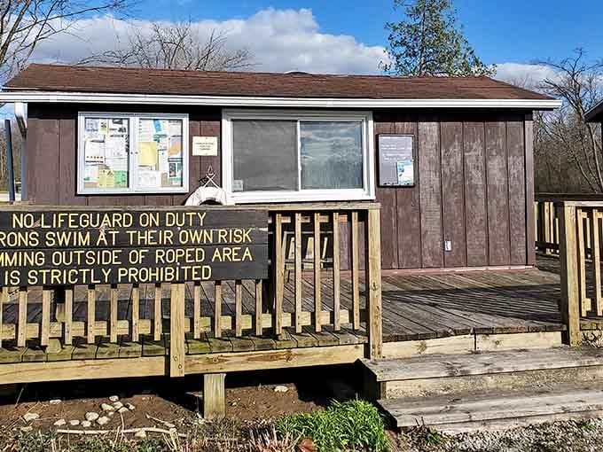 The beach house stands ready for summer, like a lifeguard waiting for the season to officially begin.