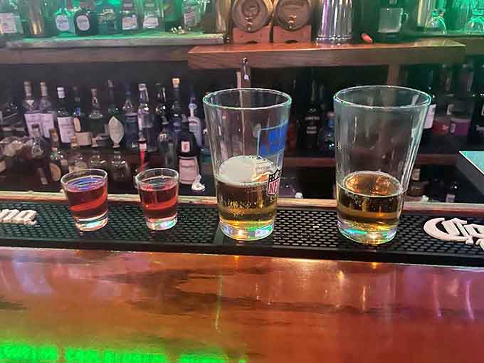 Beer flights and shots lined up at the bar represent the kind of quality decision-making that makes any visit to Atlantic City memorable.
