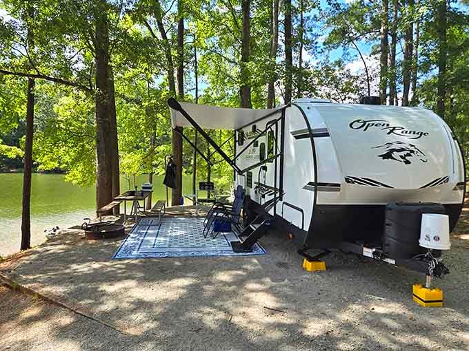 Bobby Brown Park features camping spots where nature provides the entertainment and silence costs absolutely nothing.