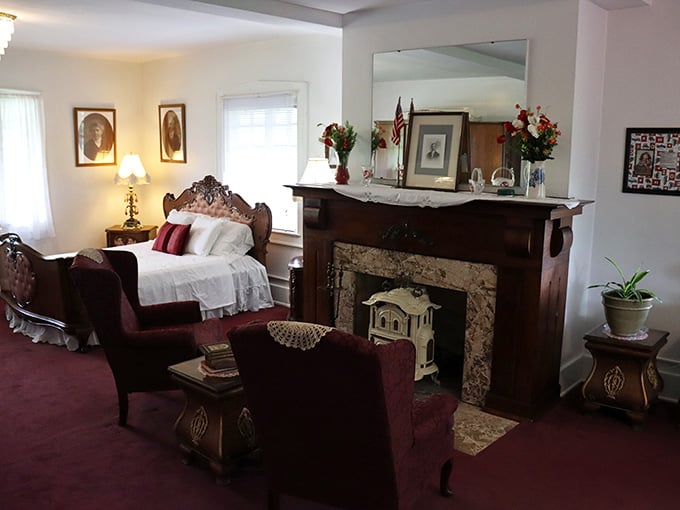 Period bedrooms showcase how the other half lived, complete with fireplaces that actually provided heat, not just ambiance.