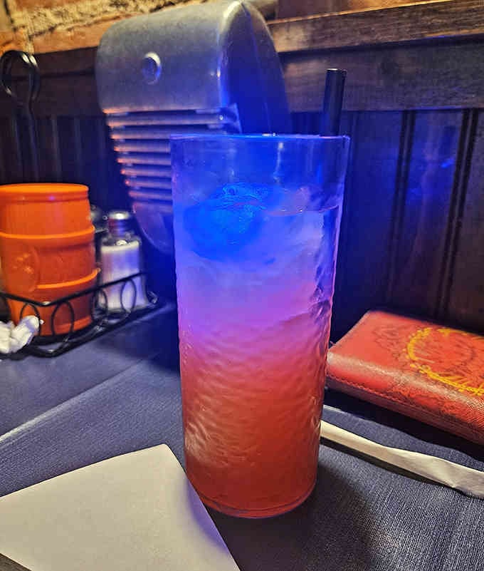 Even the beverages glow with an otherworldly charm that makes hydration feel like an adventure.