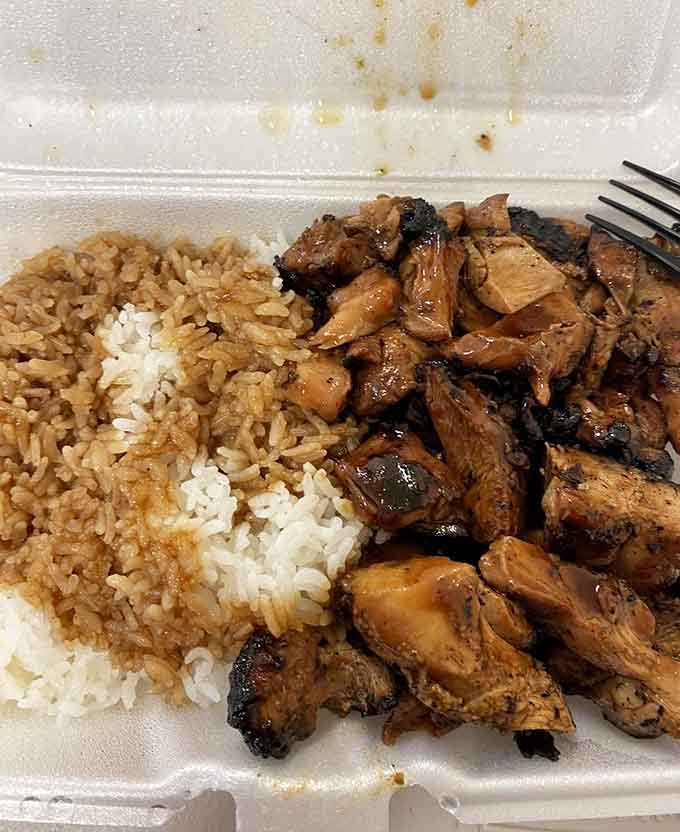 Grilled chicken with that perfect char, served over rice the way it was meant to be enjoyed.