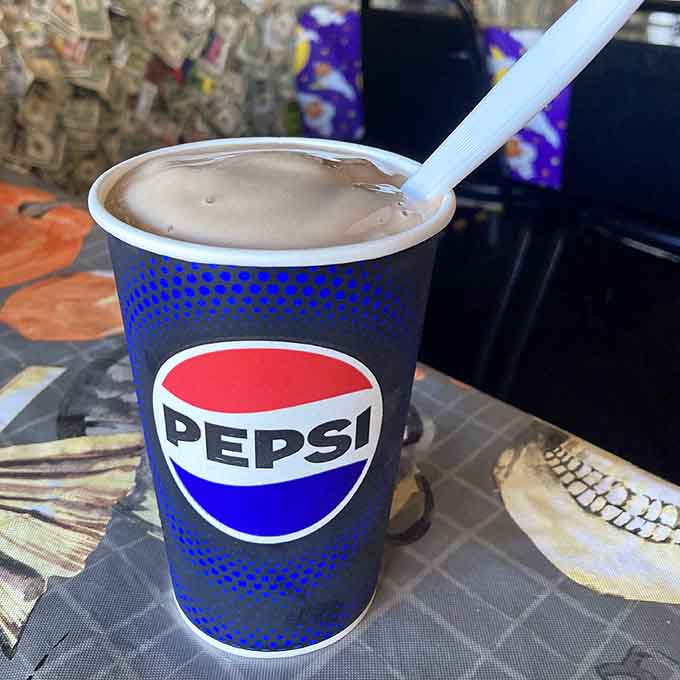 A chocolate milkshake so thick your straw stands at attention, just like the good old days promised.