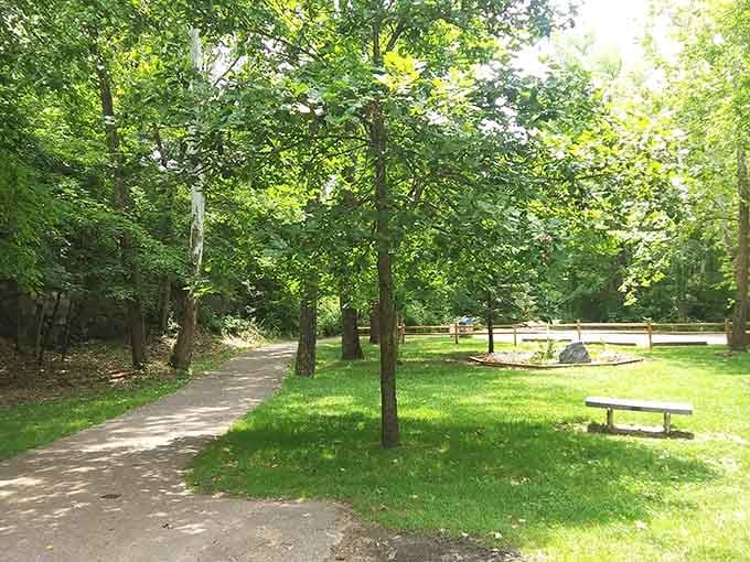 Peaceful walking paths wind through the park, perfect for contemplating life or just enjoying not being stuck in traffic.