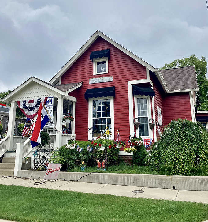 That red barn exterior practically begs you to come inside and discover treasures your grandmother would approve of.