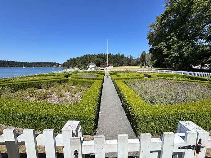 Formal gardens so pristine you'll feel guilty walking on the paths, like trespassing in a Jane Austen novel's backyard.