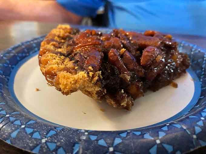 Pecan pie with a crust that crackles and a filling so rich it should probably come with a warning label.