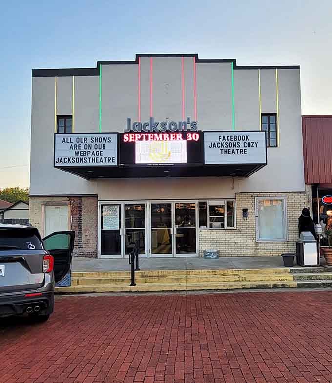Jackson's Theatre adds a touch of old Hollywood glamour to Main Street, complete with that classic marquee we all remember.