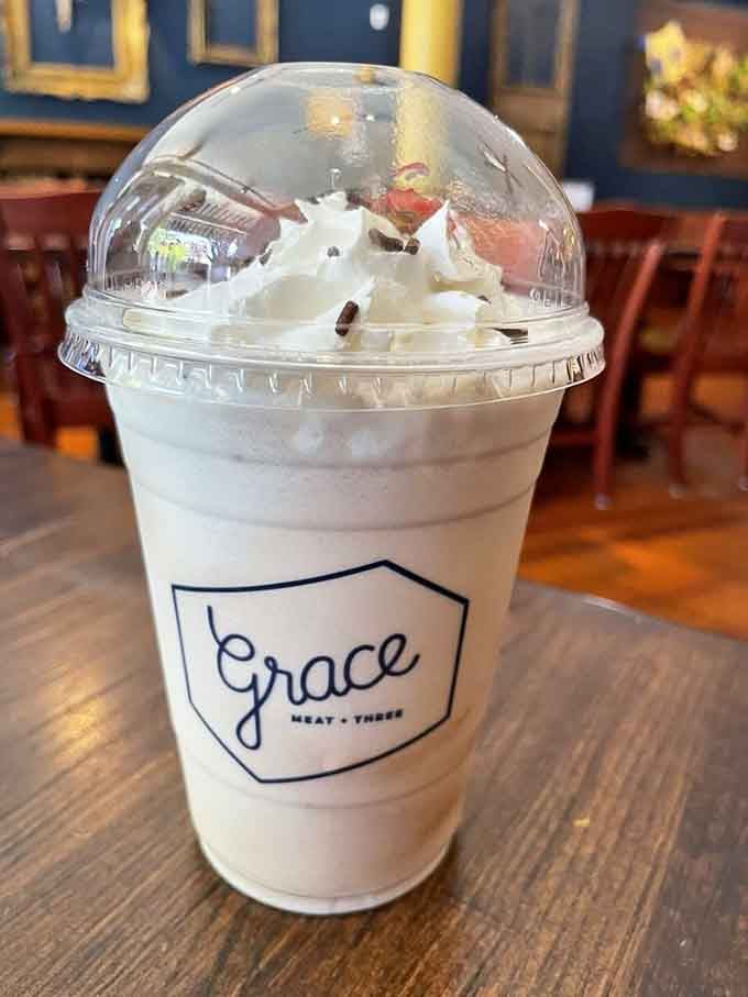 This chocolate shake is so thick you'll need a spoon, and that's exactly how it should be, folks.