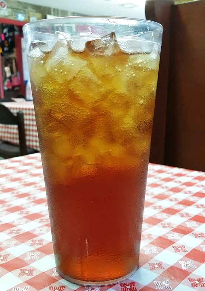 Sweet tea so perfectly balanced, it could teach a masterclass in Southern beverage excellence and refreshment.