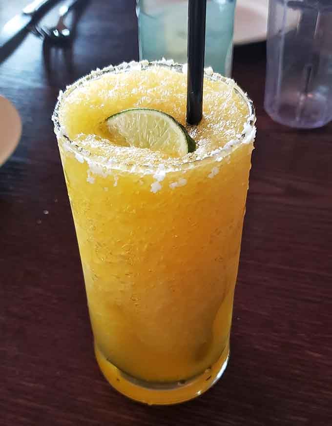 This frozen margarita with its salt-rimmed glass screams summer vacation, even if you're just escaping Tuesday.