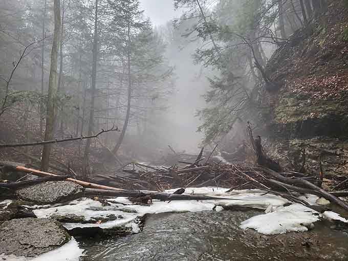 Winter transforms Hell's Hollow into something from Narnia, minus the talking lions and Turkish delight.