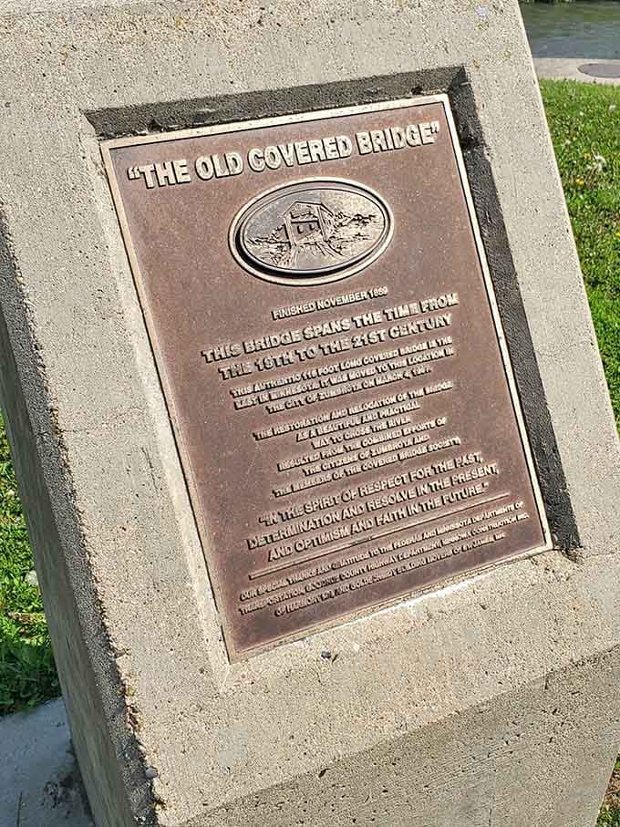 This plaque tells the bridge's story better than any textbook ever could, and it's actually worth reading.