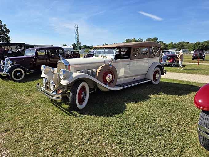 Vintage automobiles gather for special events, turning movie night into a full-blown time machine experience.