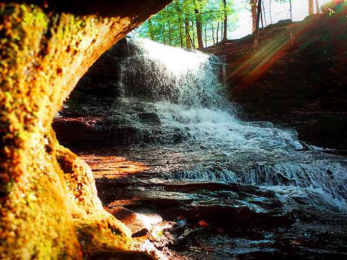 When the light hits just right, this waterfall transforms into something straight out of a storybook.