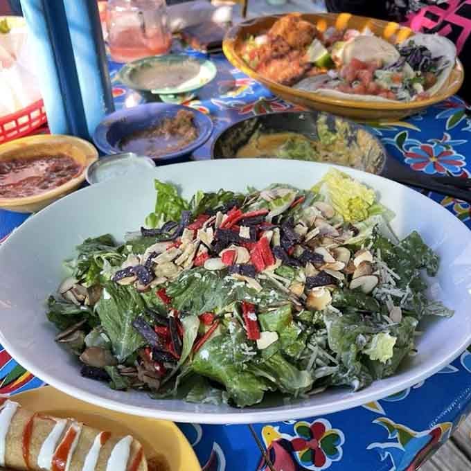 A salad this colorful and loaded with toppings makes eating your vegetables feel like a tropical celebration.