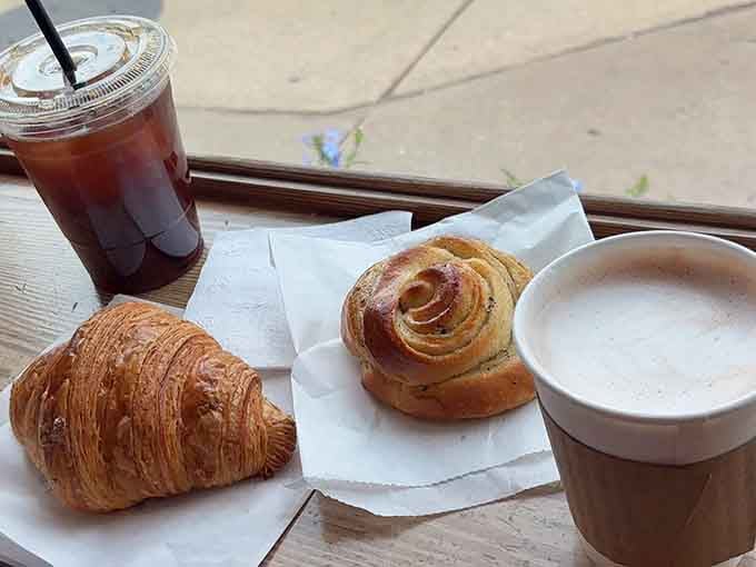 A proper croissant, a morning bun, and quality coffee on a sunny day is basically the trifecta of happiness.