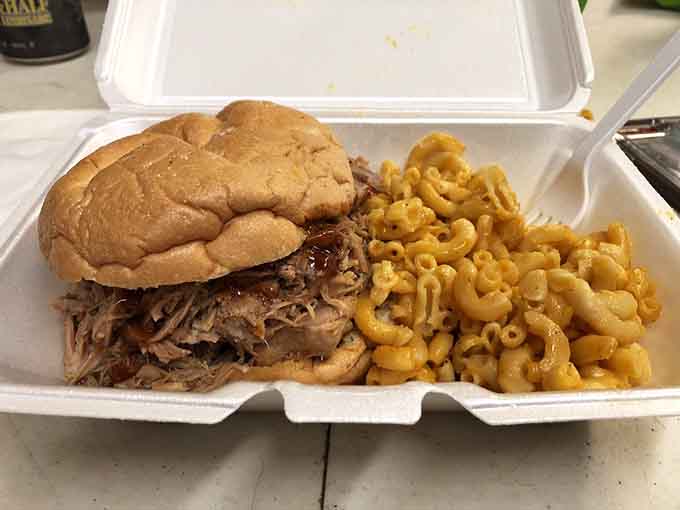 Pulled pork piled high on a soft roll with mac and cheese&mdash;comfort food that actually comforts your soul.
