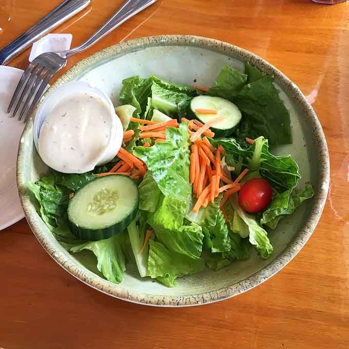 Even the house salad gets respect here, fresh and crisp with homemade dressing on the side.