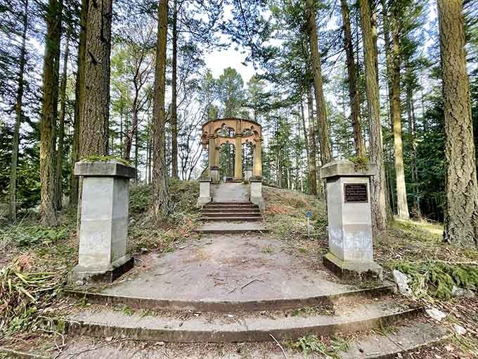 Sunlight dancing through ancient columns creates shadows that would make Ansel Adams reach for his camera bag.