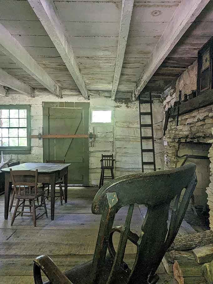 One room served as kitchen, bedroom, and living space, proving open-concept living isn't exactly a new idea.