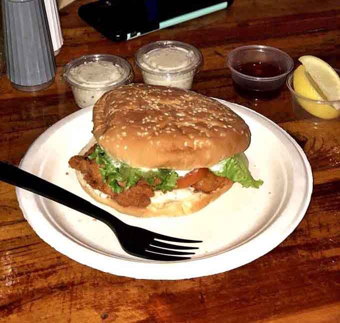 A fish sandwich on a sesame bun that's proof good things come in simple, delicious packages.