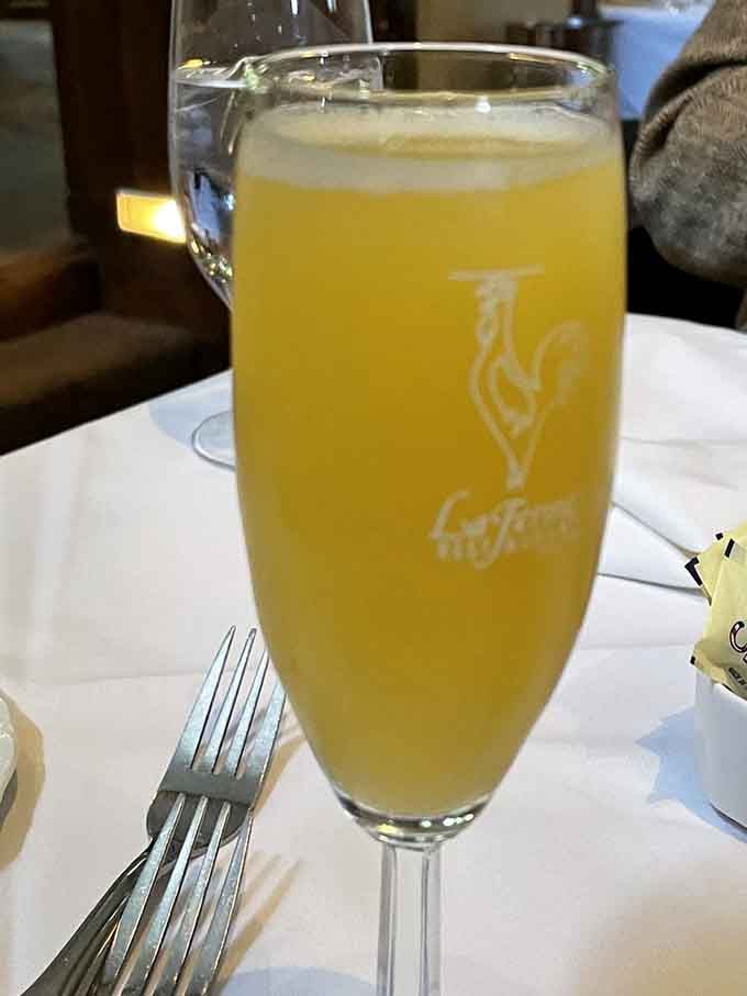 A mimosa that sparkles with possibility, perfect for pretending brunch calories don't count on weekends.