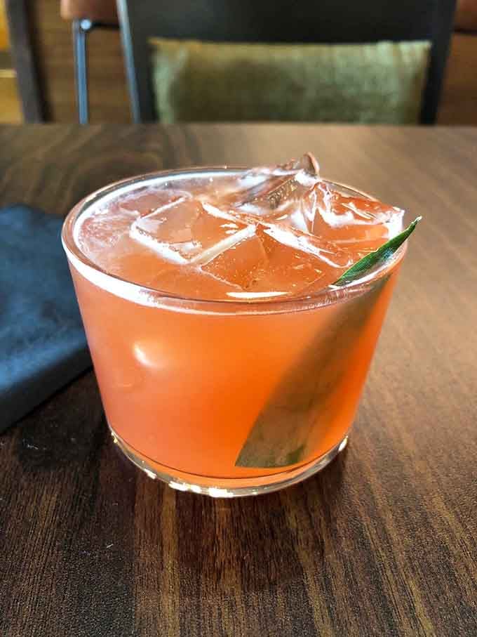 This peachy cocktail with fresh herbs proves that LaRue takes their drinks as seriously as their chocolate game.