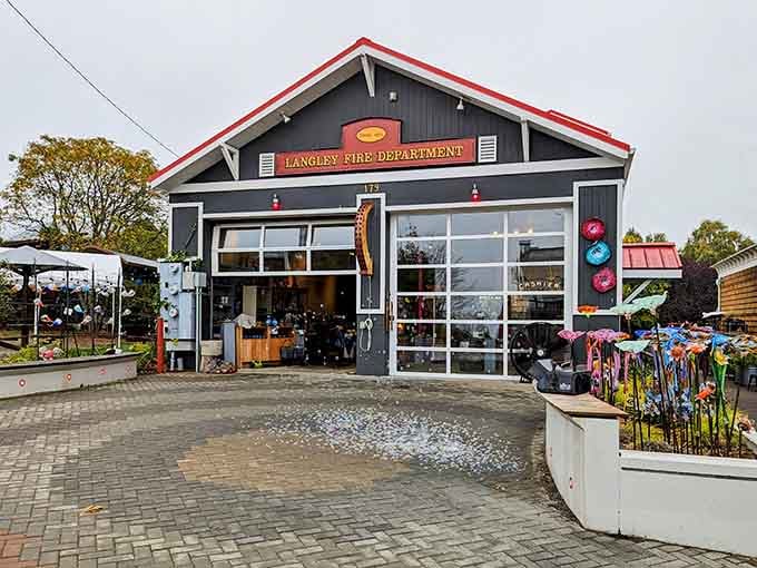 Even the fire station doubles as an art gallery here, because why should firefighters have all the fun?