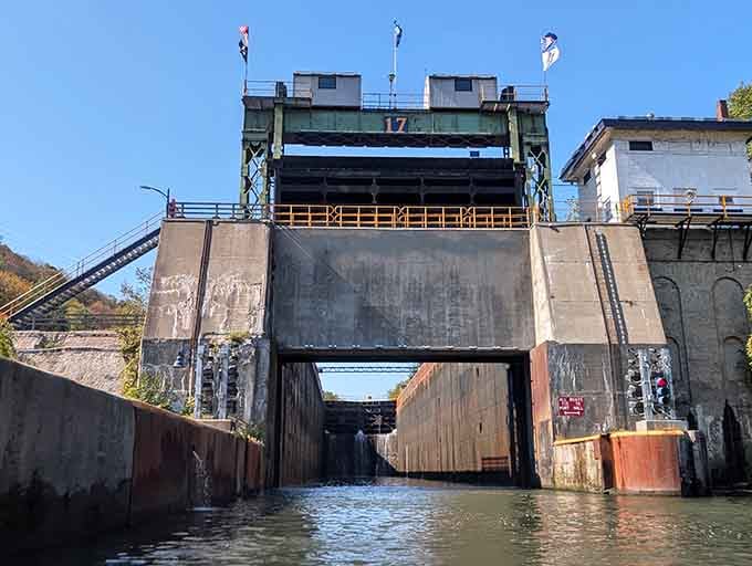Lock E17 stands as an engineering marvel that once moved boats and still moves anyone who appreciates American ingenuity.