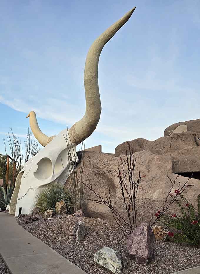 That side profile shows just how dramatically those horns sweep upward, defying both gravity and good sense beautifully.