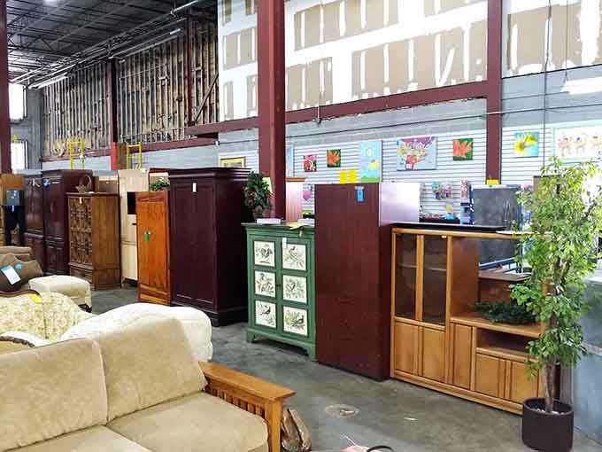 Furniture arranged like a showroom where everything's actually affordable and you can touch absolutely everything.