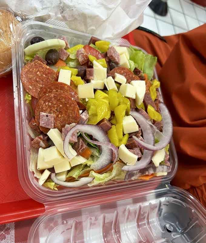 An antipasto salad so loaded with meat and cheese, it forgot it was supposed to be healthy.