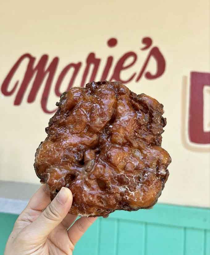 This apple fritter is roughly the size of your head, which seems entirely appropriate for something this delicious.