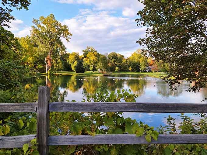 Laylin Park offers the perfect spot to rest your feet after hauling vintage treasures back to the car.