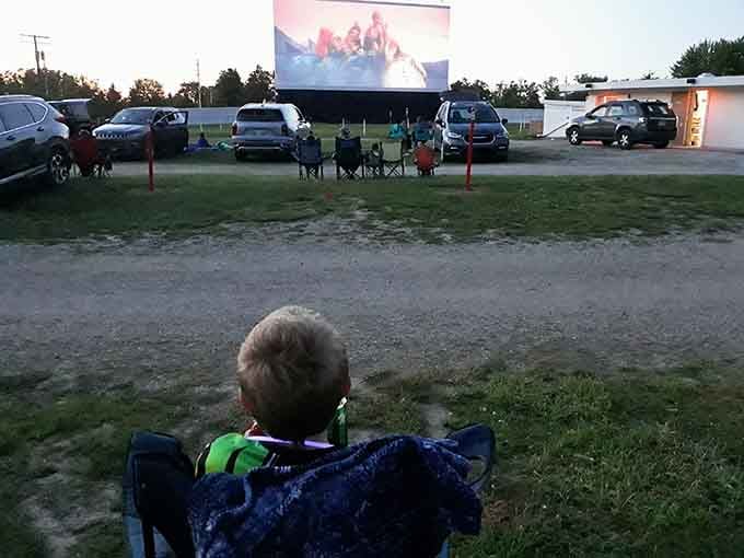 Young movie fans getting the full drive-in experience, creating memories they'll treasure for decades to come.