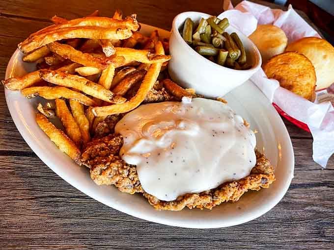 Chicken fried steak smothered in cream gravy proves Texans have always understood comfort food better than anyone else.