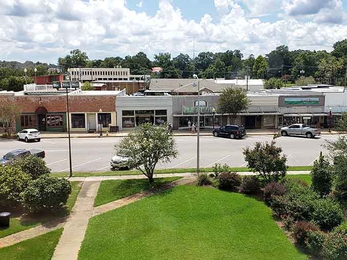 Main Street commerce thrives here, where local businesses still know your name and your grandmother's too.