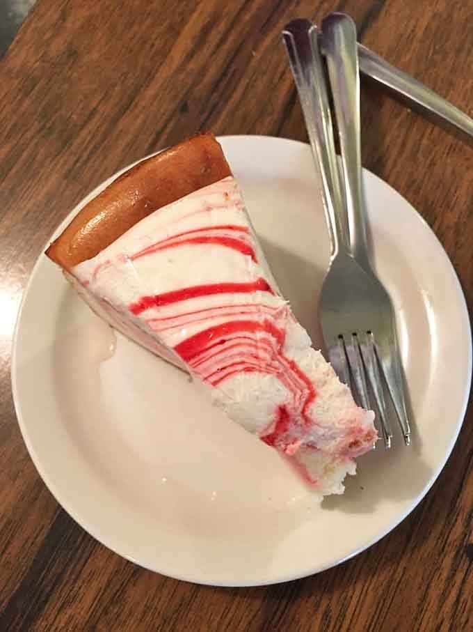 This cheesecake with its raspberry swirl looks like edible art you'll feel guilty destroying&mdash;but not that guilty.