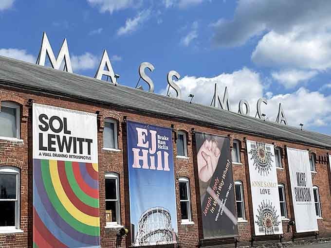 MASS MoCA's exterior announces "world-class contemporary art lives here" louder than any billboard ever could dream of doing.